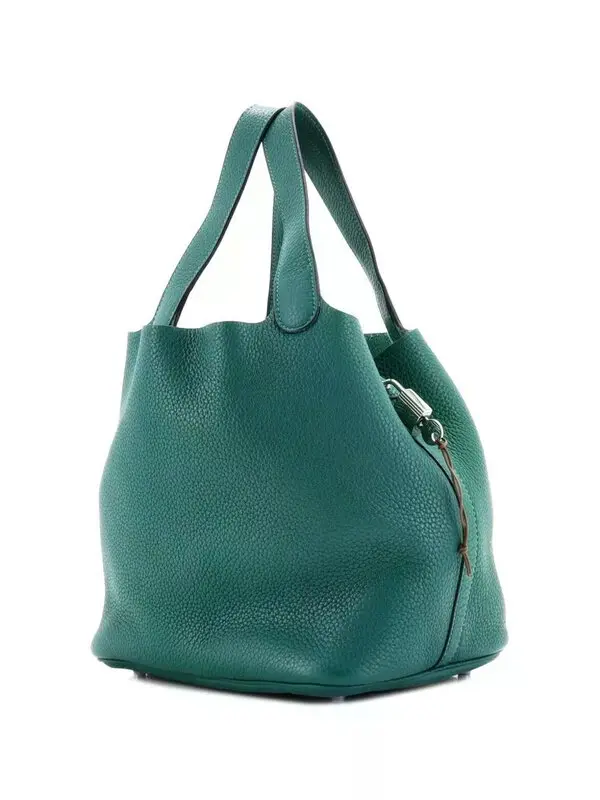 Hermès Picotin Lock Bag Clemence Mm Bucket Bag - Green