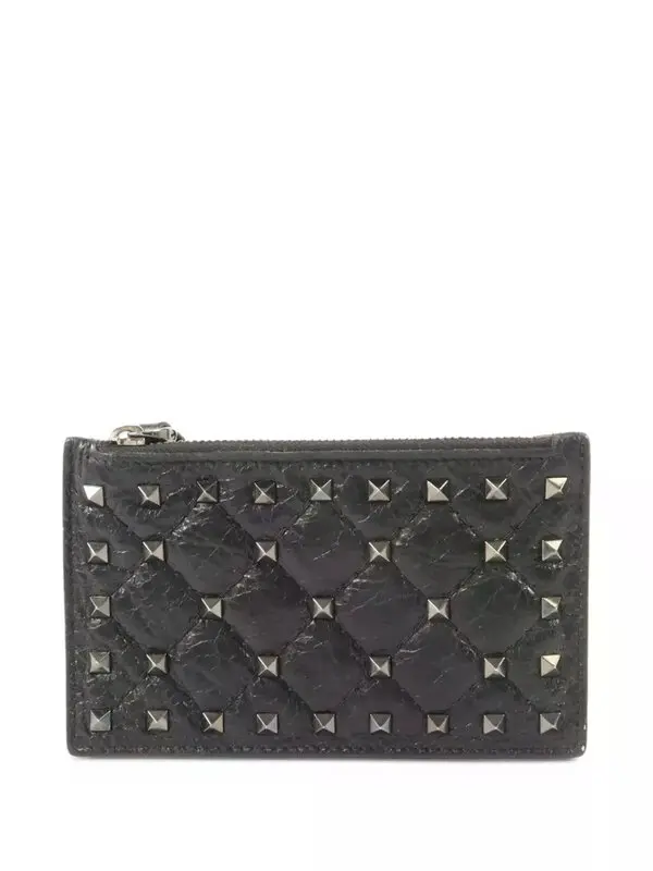 Valentino Garavani Rockstud Spike Quilted Card Case - Black