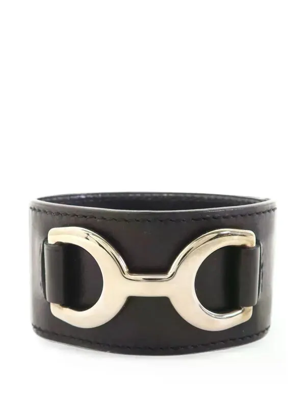 Hermès 2004 Pavane Leather Bracelet - Silver