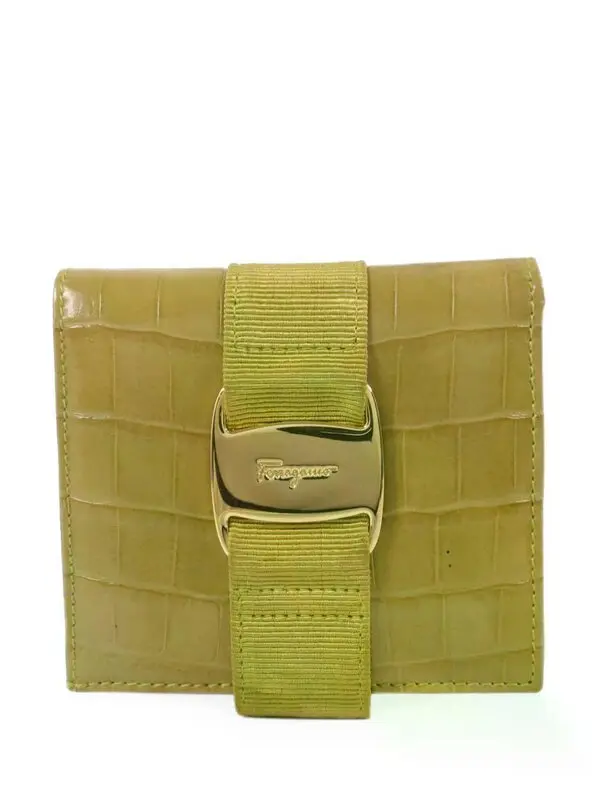 FERRAGAMO Vara Bow Bifold Wallet - Green