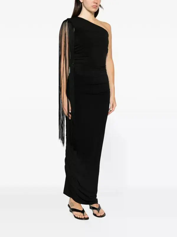RAME Fringed One-shoulder Maxi Dress