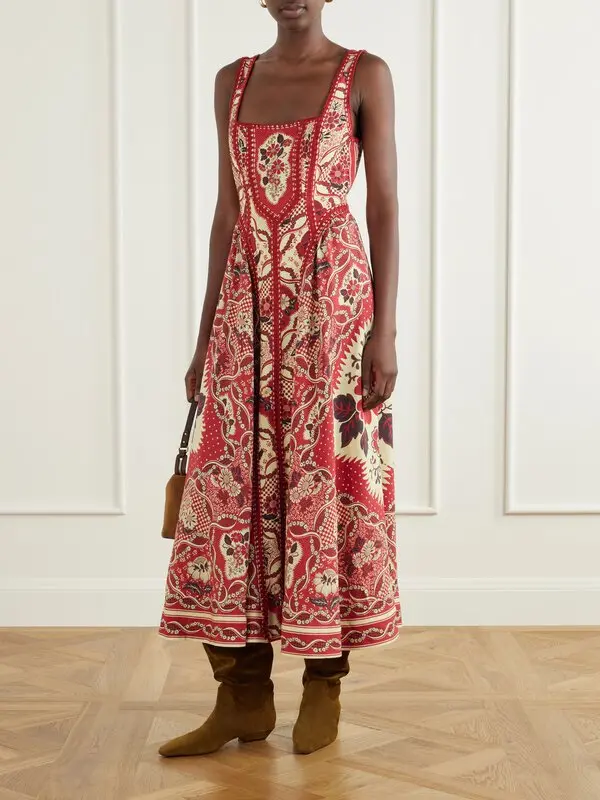 ALEMAIS Kenny Floral-print Crepe Midi Dress