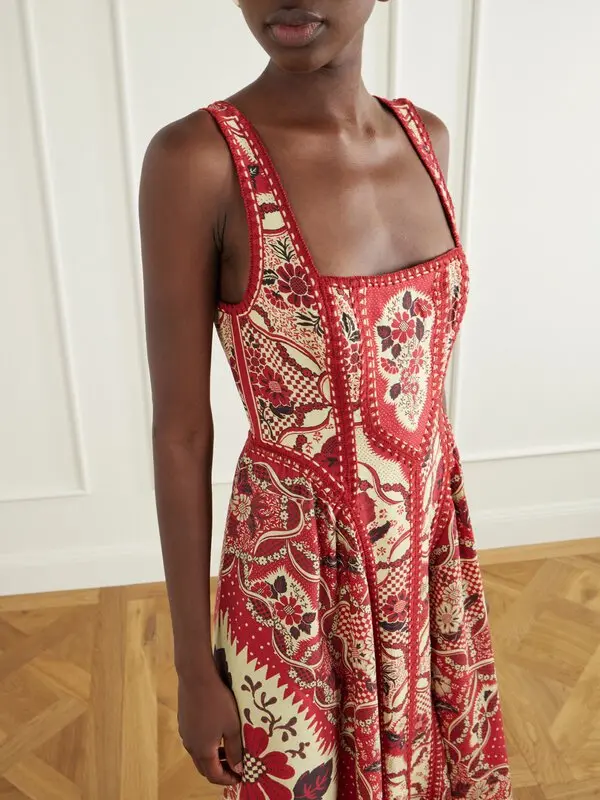 ALEMAIS Kenny Floral-print Crepe Midi Dress
