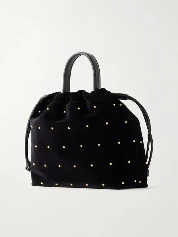 Chloé Icons Embellished Velvet Drawstring Bag