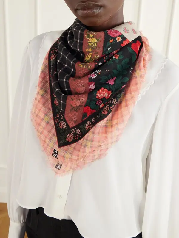 Chloé Printed Cashmere And Wool-blend Scarf
