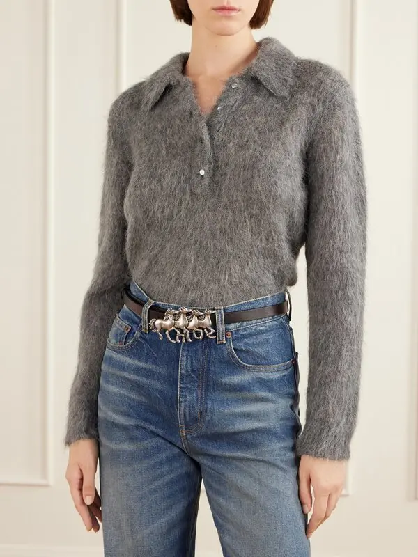 Chloé Running Horses Embellished Leather Belt