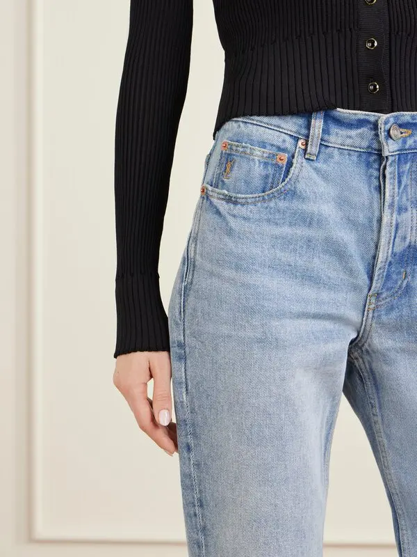 Saint Laurent Nico Mid-rise Straight-leg Jeans