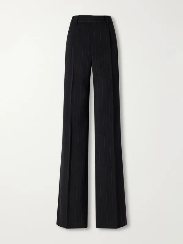 Saint Laurent Striped Wool Wide-leg Pants