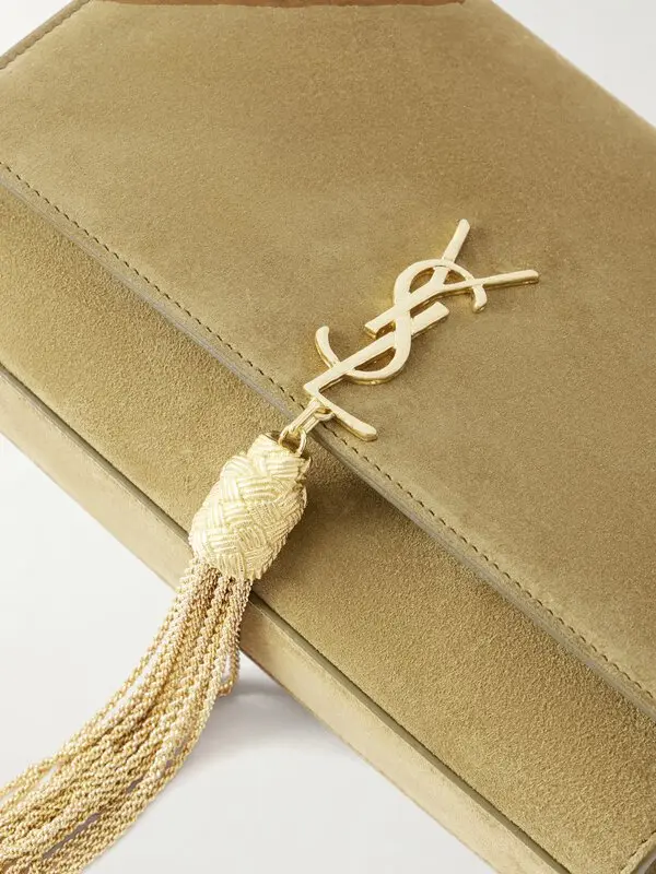 Saint Laurent Kate Tassel Embellished Suede Shoulder Bag