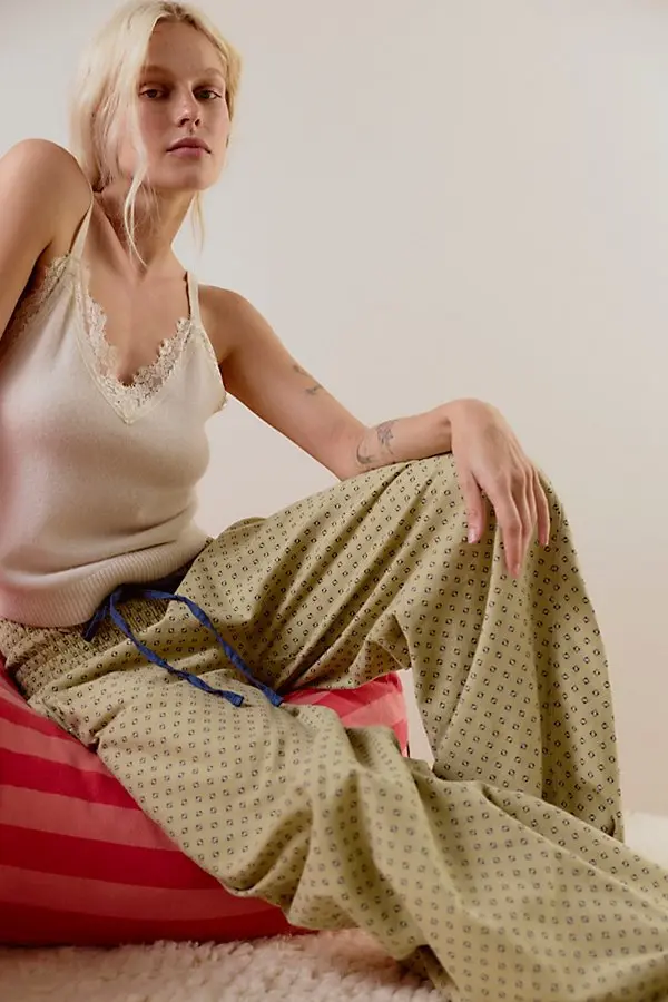 INTIMATELY Late Checkout Flannel Barrel Pj Pants At - Sage Combo
