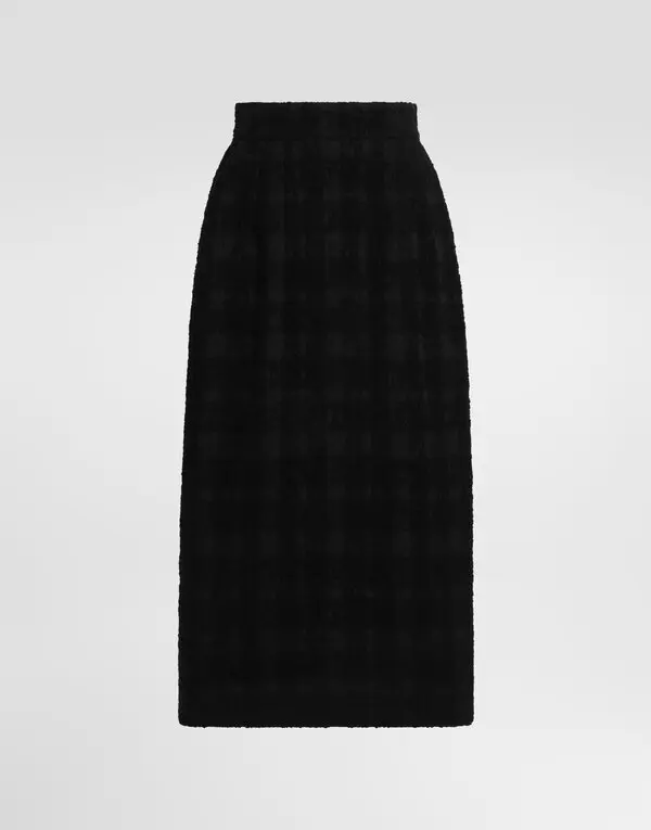 Dolce & Gabbana Wool-blend Check Bouclé Skirt Collection