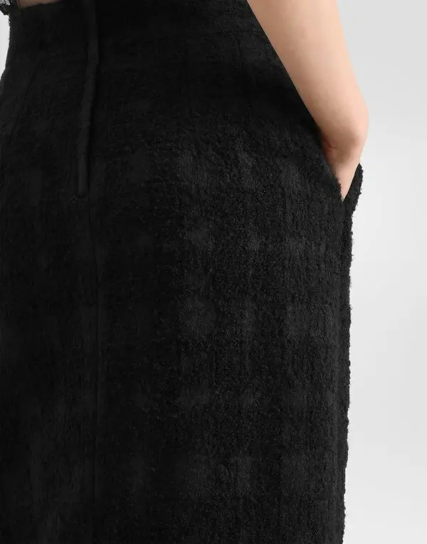 Dolce & Gabbana Wool-blend Check Bouclé Skirt Collection