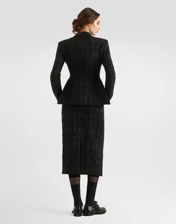 Dolce & Gabbana Double-breasted Wool-blend Check Bouclé Jacket Collection