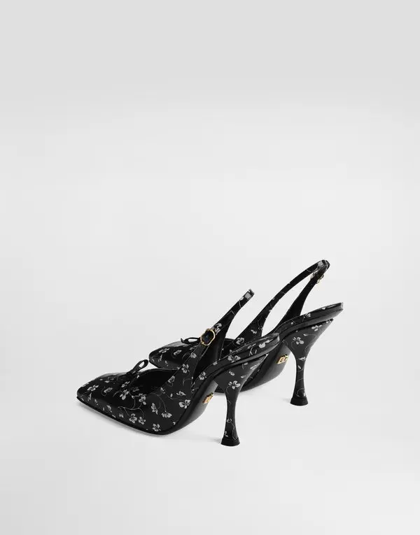 Dolce & Gabbana Floral-print Calfskin Slingback Collection - Multicolor