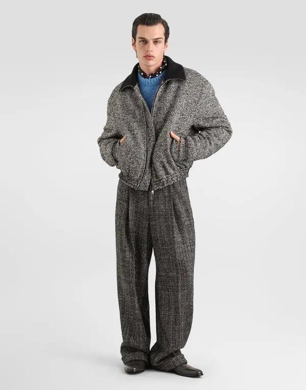 Dolce & Gabbana Birdseye Wool Blend Jacket Coats And Jackets