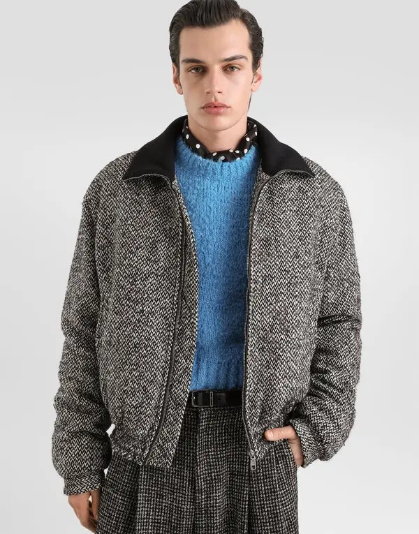 Dolce & Gabbana Birdseye Wool Blend Jacket Coats And Jackets