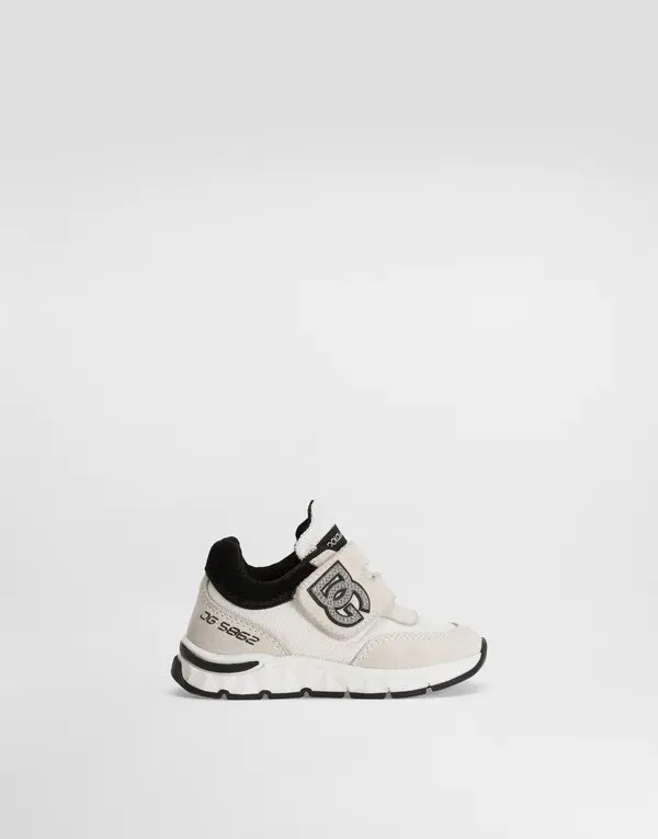 Dolce & Gabbana Mesh And Split Calfskin Sneakers Black