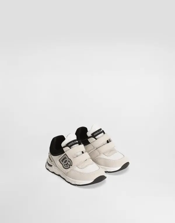 Dolce & Gabbana Mesh And Split Calfskin Sneakers Black