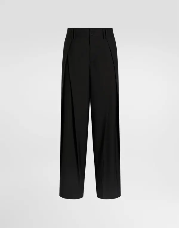 Dolce & Gabbana Wool Panama Trousers Pants And Shorts - Black