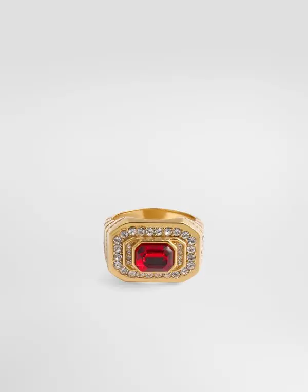 Dolce & Gabbana Rhinestone Ring Bijoux Metal - Red
