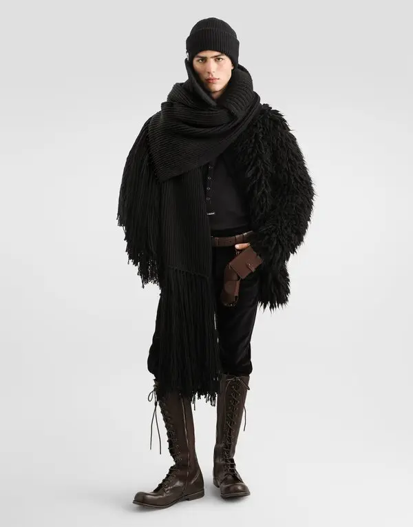 Dolce & Gabbana Fur-effect Knit Cardigan Sweaters And Cardigans