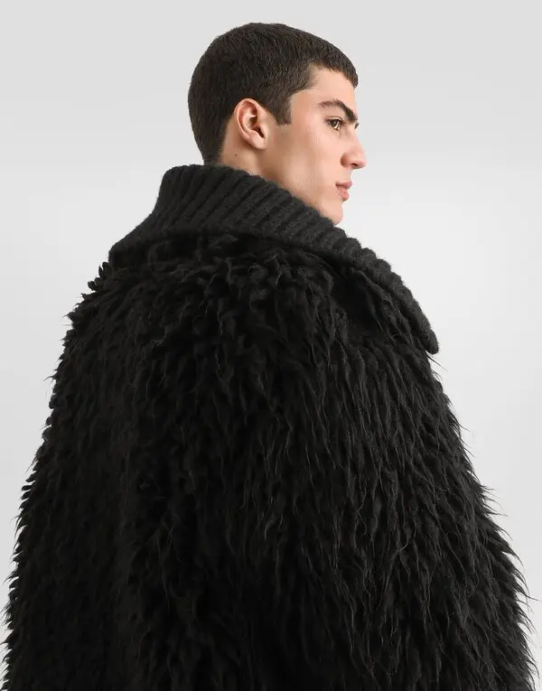 Dolce & Gabbana Fur-effect Knit Cardigan Sweaters And Cardigans