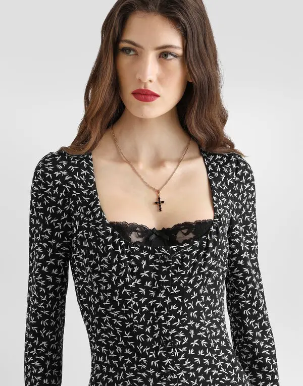 Dolce & Gabbana Leaf-print Charmeuse Dress Collection