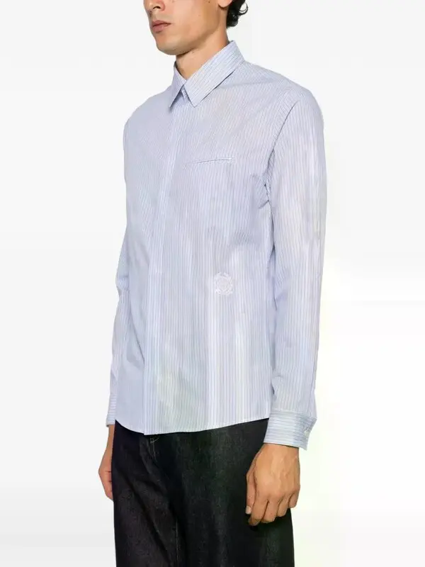 Iceberg Vertical-stripe Logo-embroidered Shirt