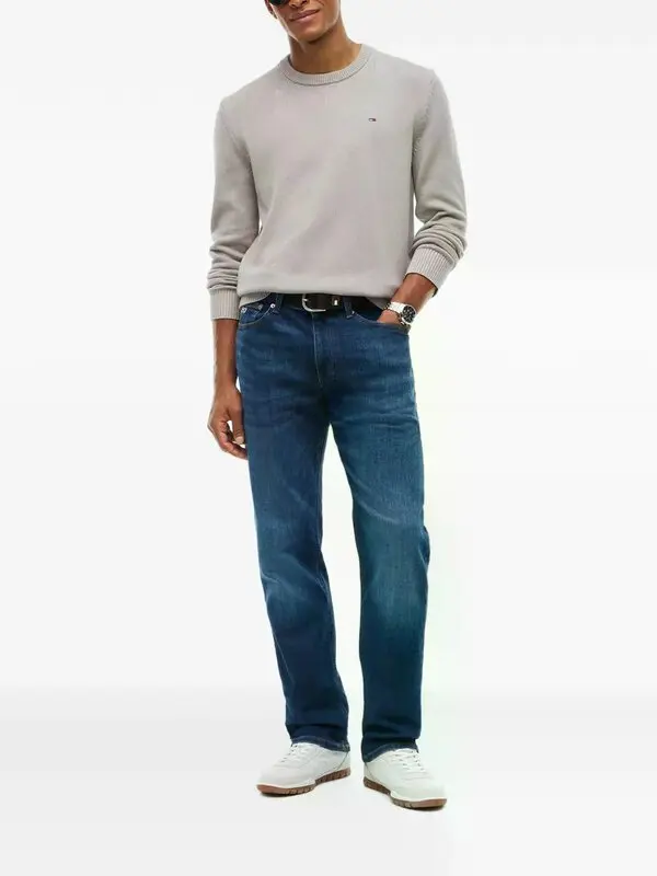 Tommy Hilfiger Tommy-flag Ribbed-knit Sweater - Neutrals