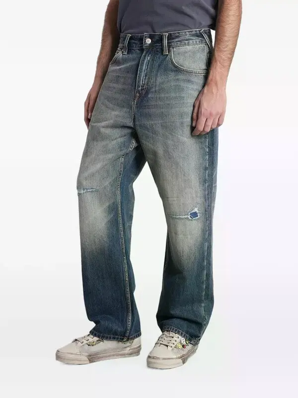 EVISU Daicock-print Distressed Jeans