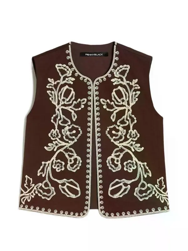 PENNYBLACK Embroidered Sleeveless Gilet