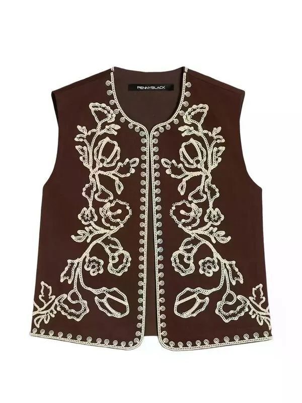 PENNYBLACK Embroidered Sleeveless Gilet