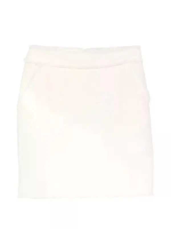 Max Mara Frayed-edge Mini Skirt - Neutrals