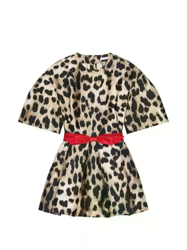 Givenchy Cocoon Mini Dress In Leopard Jacquard