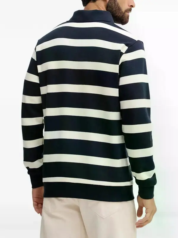 LINDBERGH Striped Long-sleeve Polo Shirt
