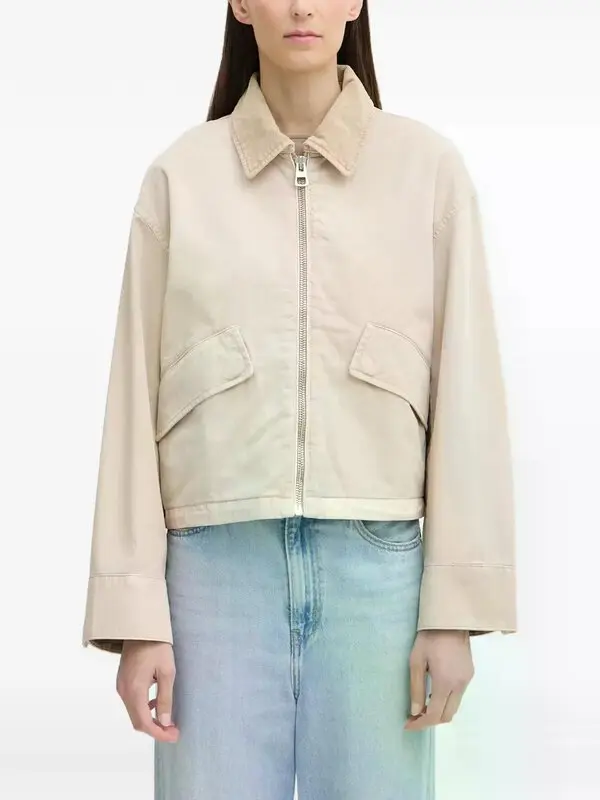 Marc O'polo Corduroy-collar Zip-up Jacket - Neutrals
