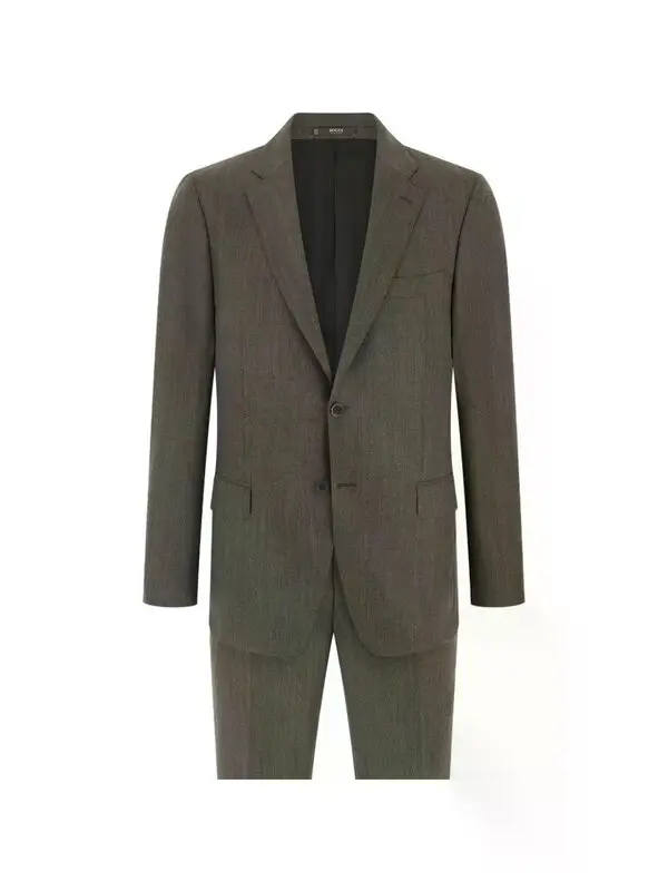 Boggi Milano Suit Herringbone In Wool Cashmere