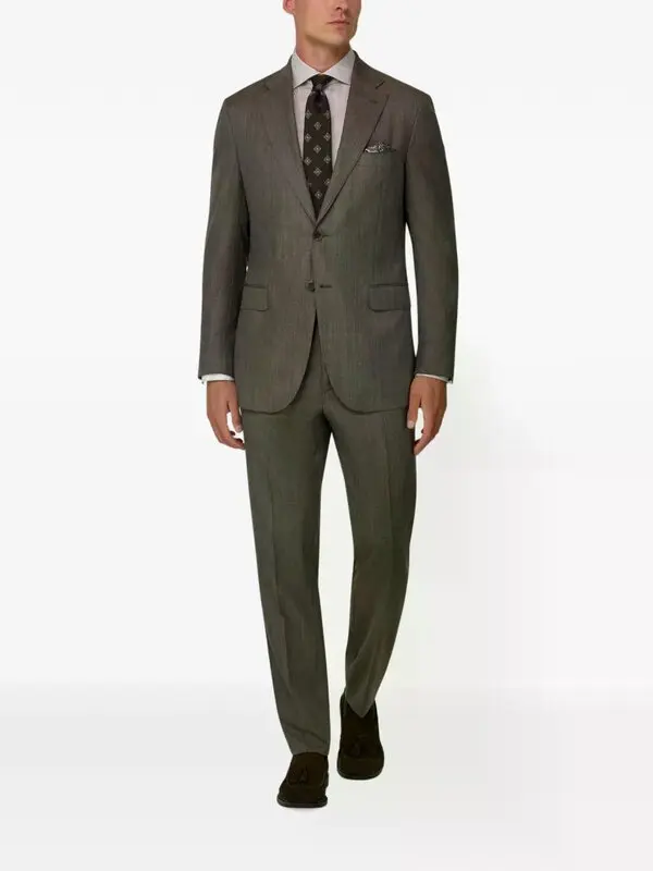 Boggi Milano Suit Herringbone In Wool Cashmere