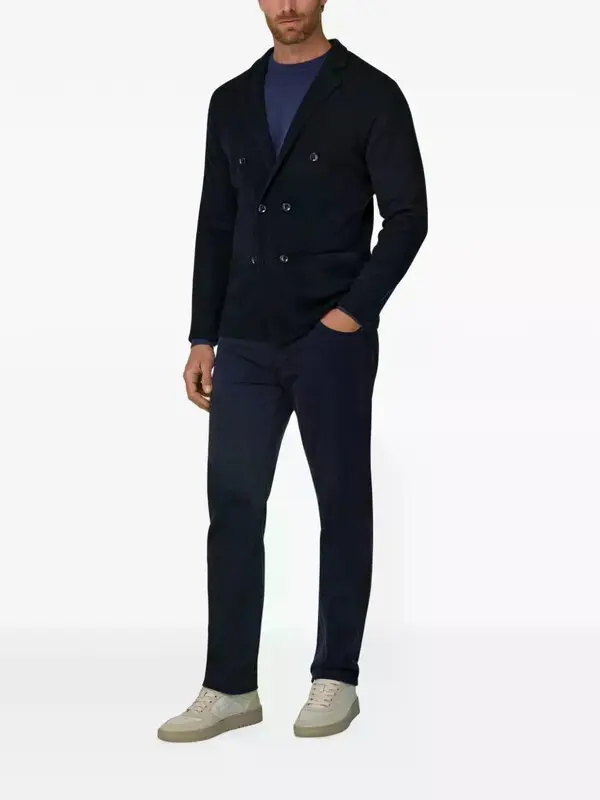 Boggi Milano Double-breasted Blazer In Extrafine Merino Wool