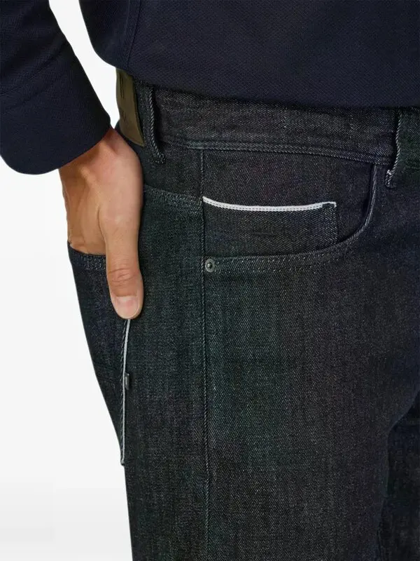 Boggi Milano Jeans In Dark Selvedge Cotton Denim