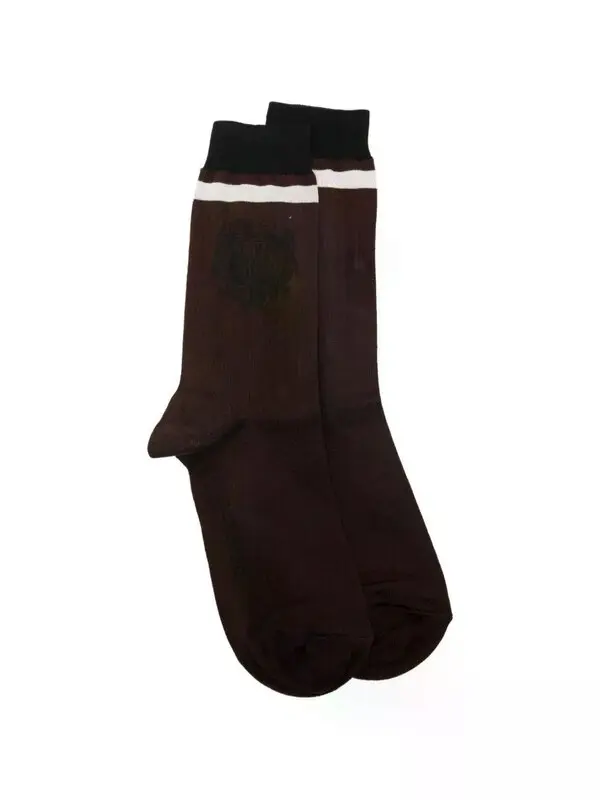 Iceberg Logo-embroidered Socks - Brown
