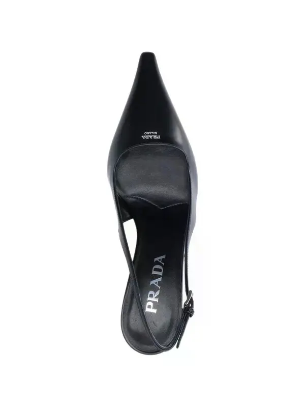 Prada Brushed Leather Slingback Pumps