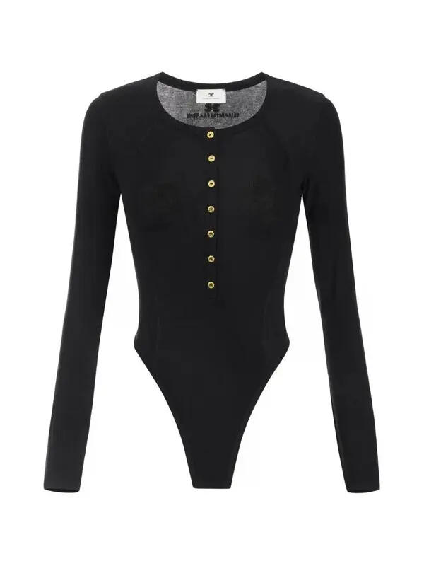 Elisabetta Franchi Bodysuit In Lightweight Jersey Fabric - Black