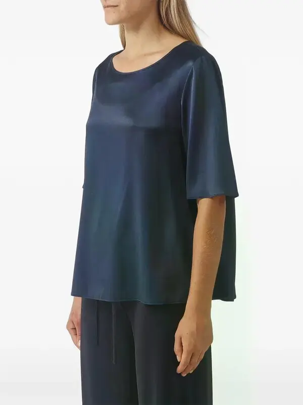 Max Mara Segale Satin-finish Short-sleeve Top