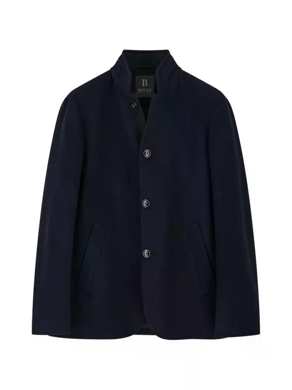 Boggi Milano Peacoat Padded In Wool Blend Mélange