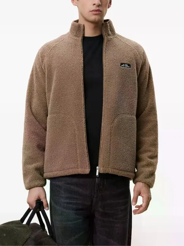LES DEUX Fleece Raglan-sleeve Jacket - Brown