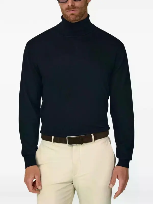 Boggi Milano Turtleneck Jumper In Extrafine Merino Wool