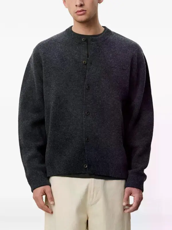 LES DEUX Logo-embroidered Button-up Cardigan