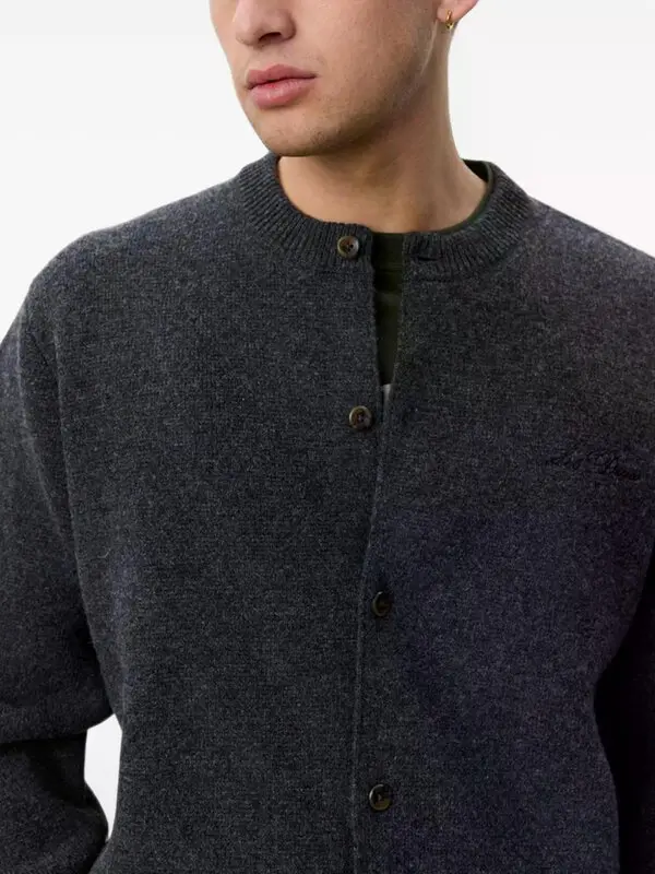 LES DEUX Logo-embroidered Button-up Cardigan