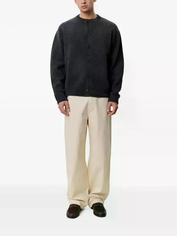 LES DEUX Logo-embroidered Button-up Cardigan